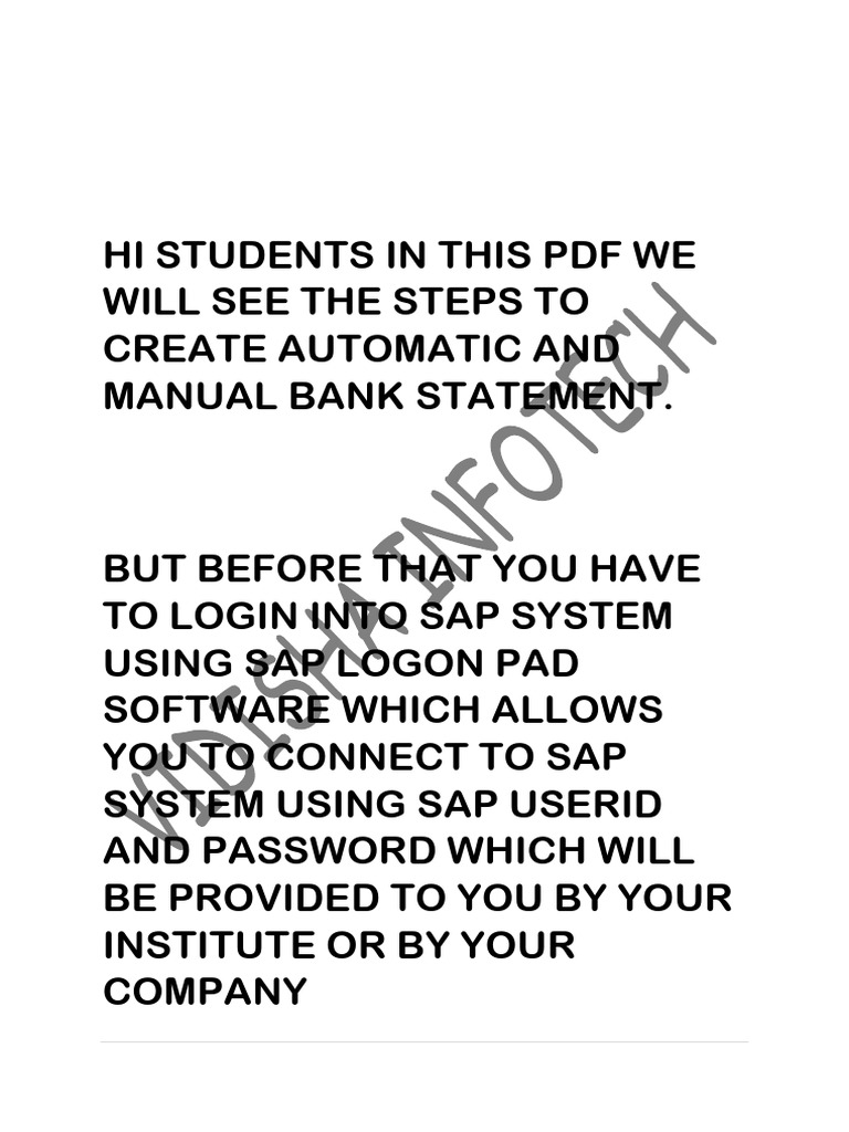 Creating Bank Statements in SAP | PDF | Banks | Transaction Account