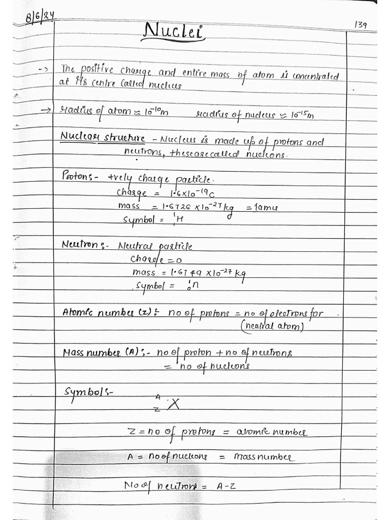 Nuclei Class-XII | PDF