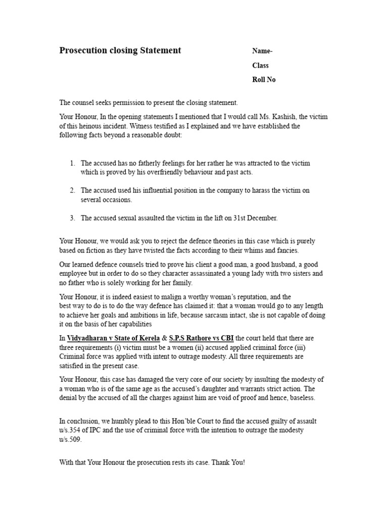 prosecution written submission | PDF | Criminal Law | Crimes