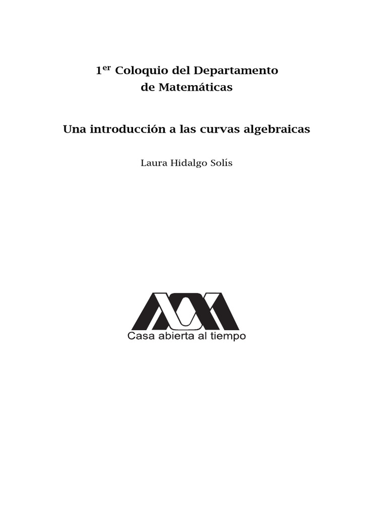 Curvas Algebraicas | PDF | Colector | Campo (Matemáticas)