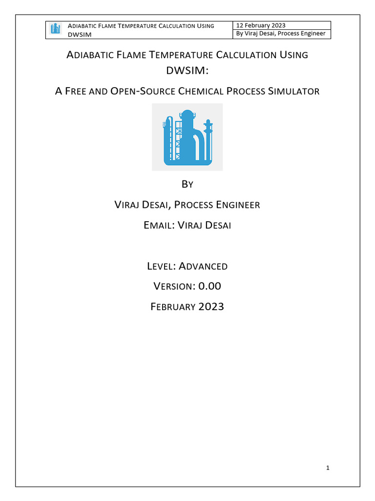 Adiabatic Flame Temperature Calculations in DWSim | PDF | Combustion | Chemical Reactions