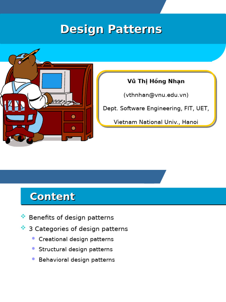 Lec12 Pattern design (1) | PDF | Class (Computer Programming) | Method (Computer Programming)