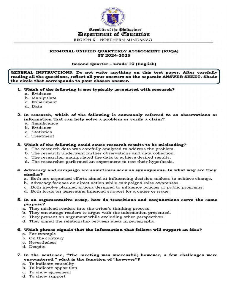 English 10 q2 - Final | PDF | Communication | Verb