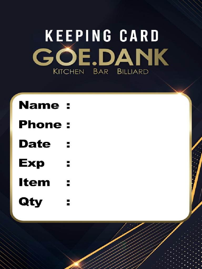 Keeping Card | PDF
