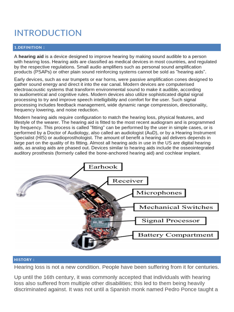 projet ingeni 2 | PDF | Hearing Aid | Hearing