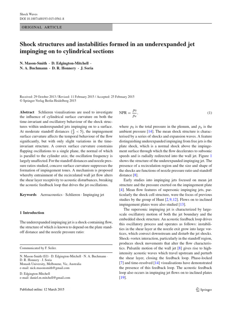Shock Structures in Underexpanded Jets | PDF | Continuum Mechanics