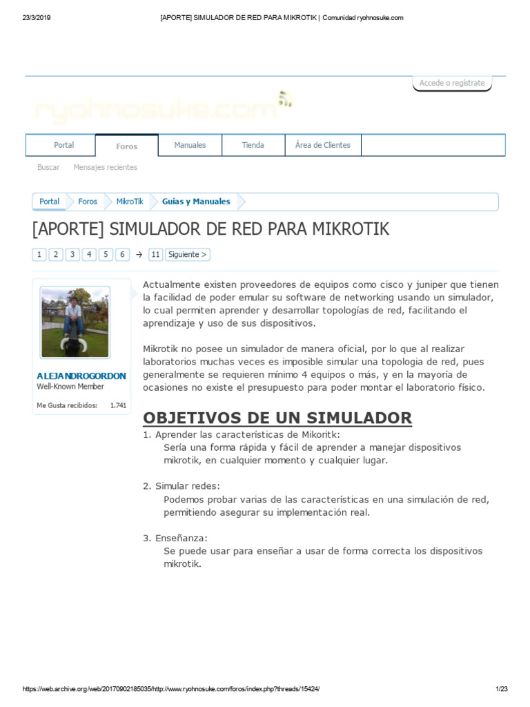 [APORTE] SIMULADOR DE RED PARA MIKROTIK _ Comunidad ryohnosuke | PDF | Interfaz de línea de ...