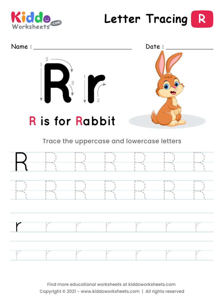 Letter Tracing Alphabet R Worksheet | PDF