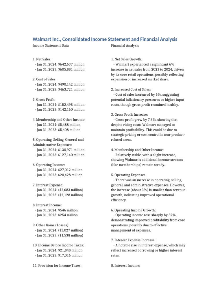 Walmart_Financial_Analysis | PDF | Income | Taxes