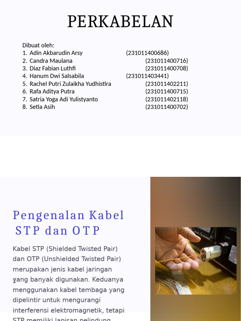 PPT Mengenai Perkabelan STP-OTP | PDF