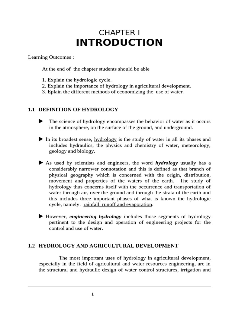 Chapter 1 Study Guide in Hydrology | PDF | Hydrology | Water