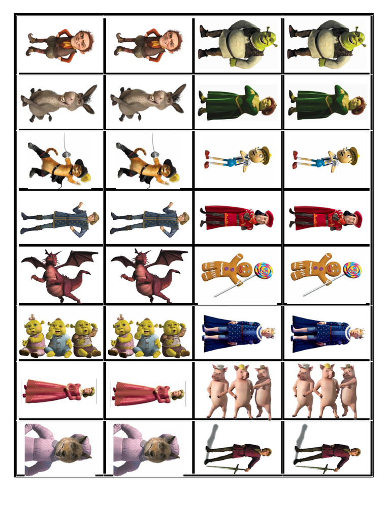 Jogo Da Memória SHREK | PDF