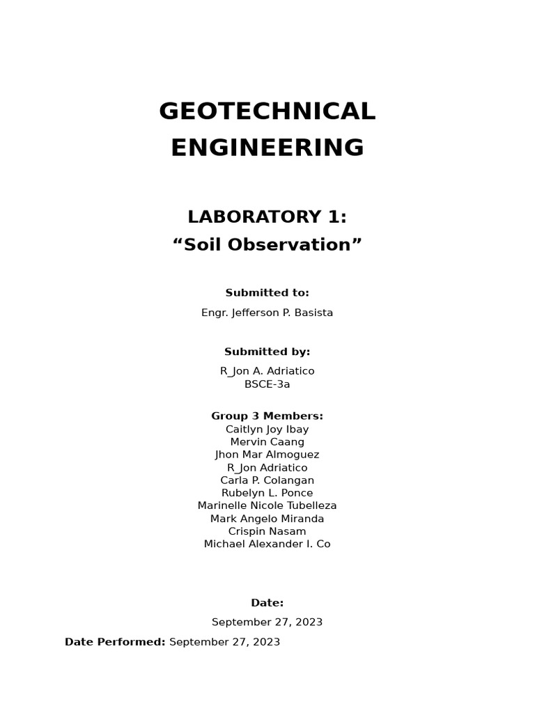 Soil Observation Lab Report | PDF | Soil | Earth Sciences