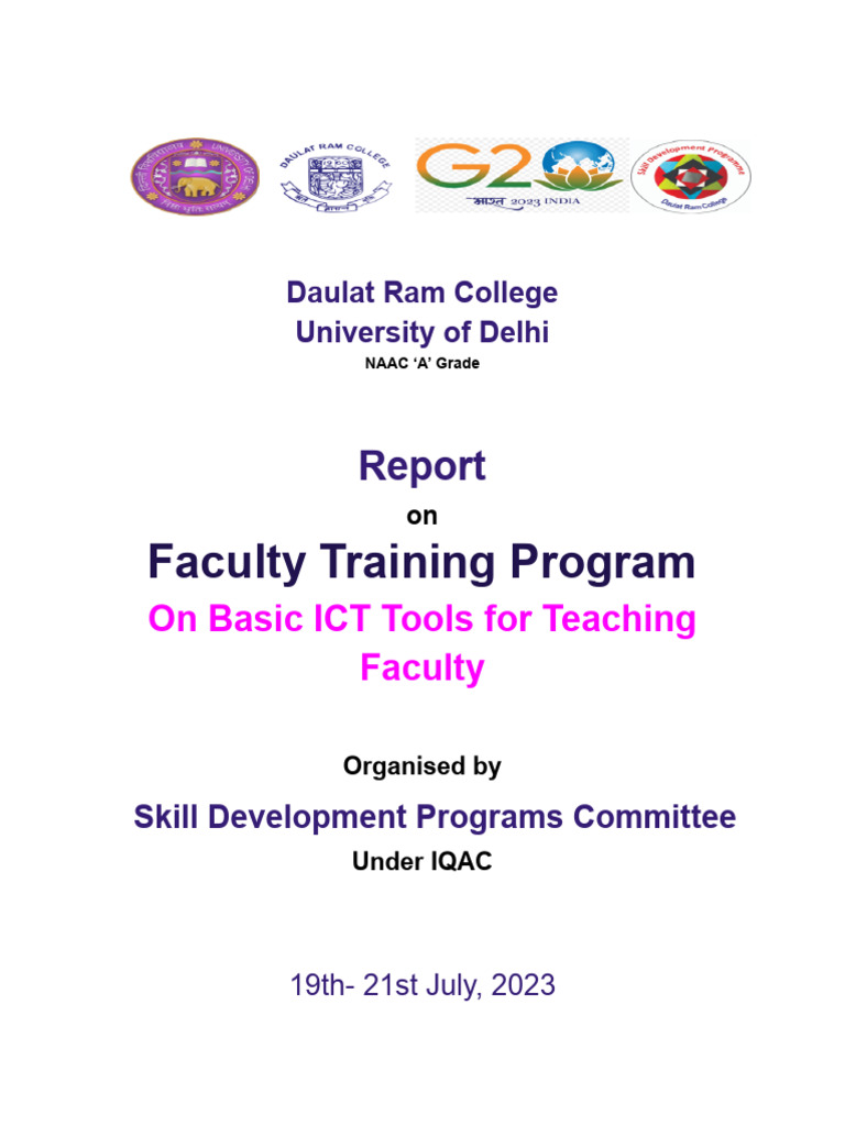 Faculty Training Program Report On ICT Tools | PDF | Microsoft Excel ...