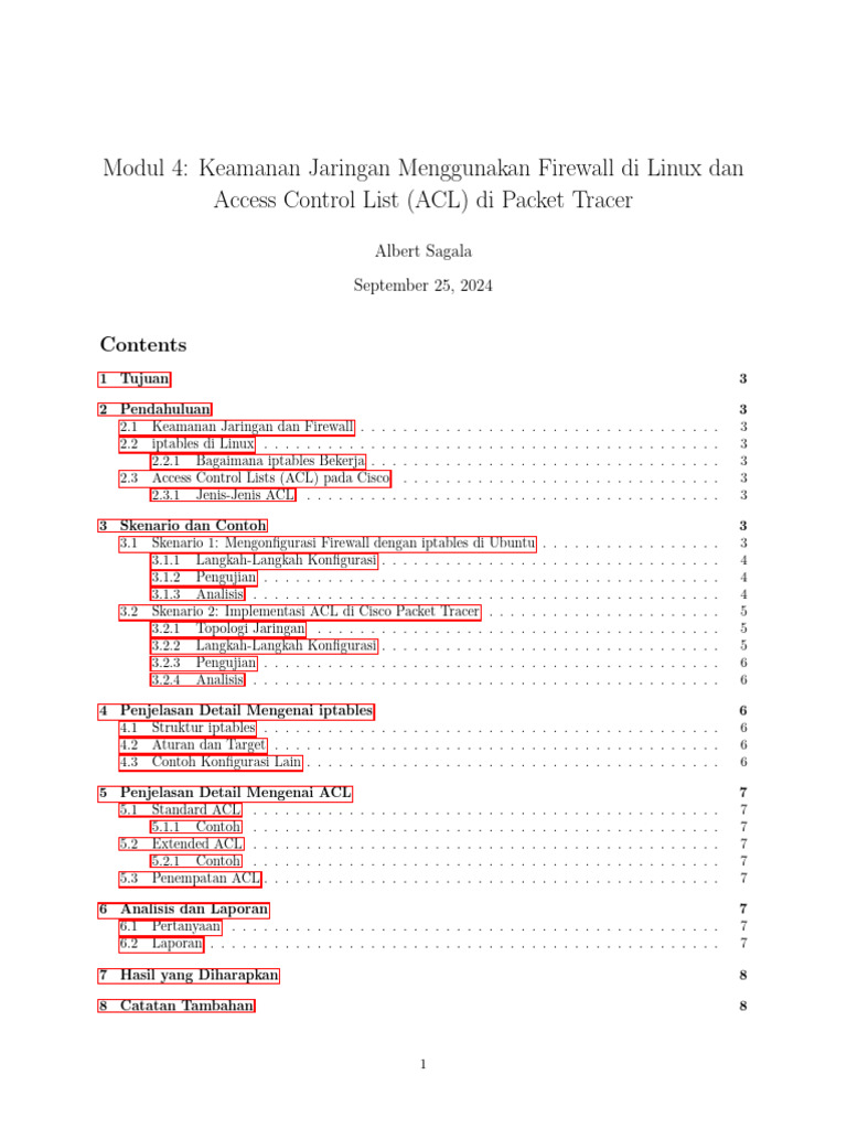 Modul 4 Keamanan Jaringan Menggunakan Firewall Di Linux Dan Access Control List ACL Di Packet ...
