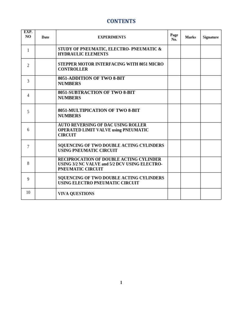 Mechatronics Lab Manual Final | PDF | Valve | Actuator