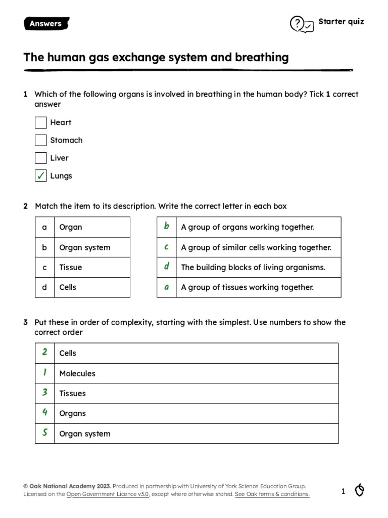 Starter Quiz Answers | PDF