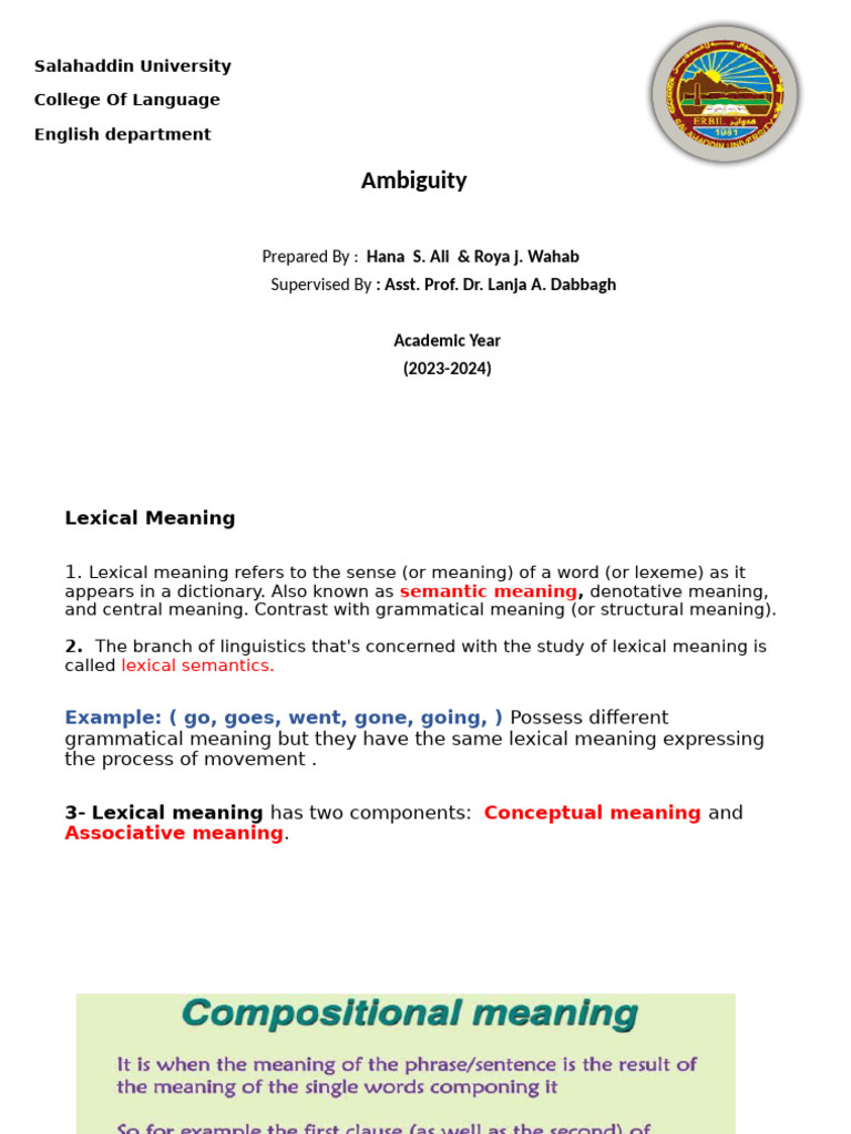 Semantic Presentation Hana | PDF | Semantics | Ambiguity