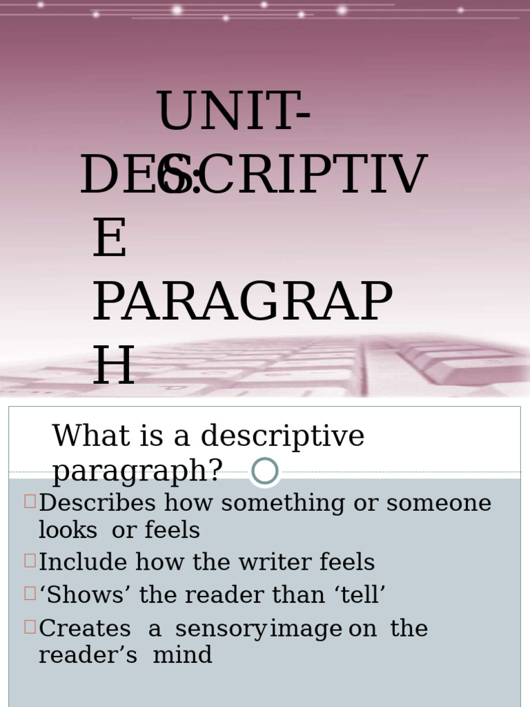 Sample of Descriptive para | PDF | Senses