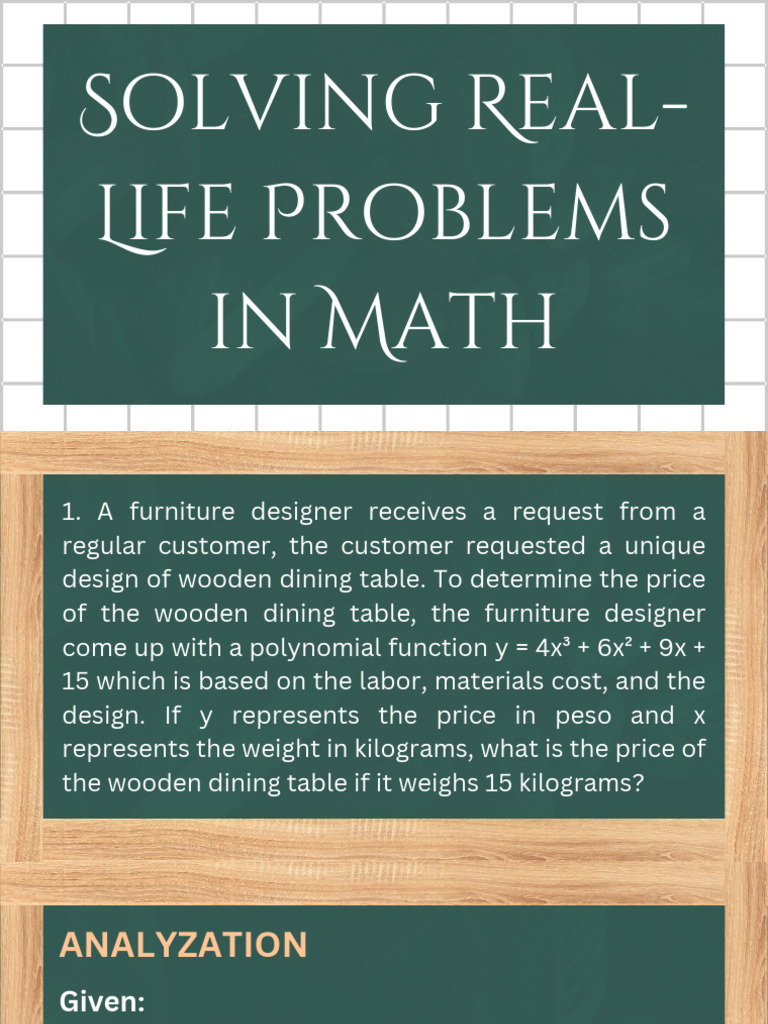Solving Real-Life Problems in Math - 20241031 - 142318 - 0000 | PDF