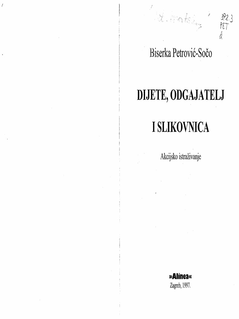 Petrović Sočo Dijete Odgajatelj I Slikovnica | PDF