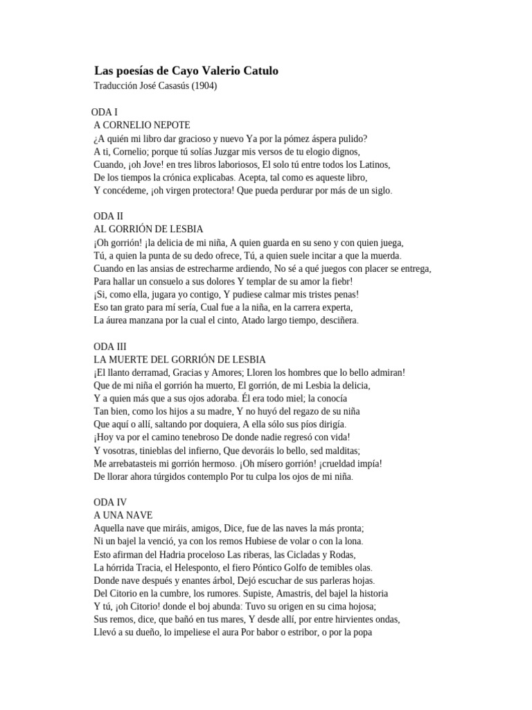 Catulo - Poemas Breves | PDF | Amor