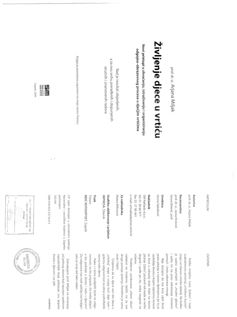 Življenje Djece U Vrtiću, Arjana Miljak | PDF