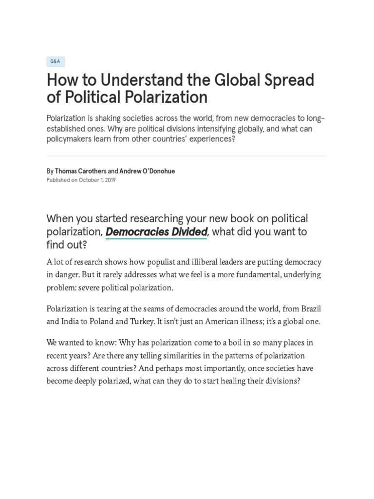 Global Insights on Political Polarization | PDF | Democracy | Political ...