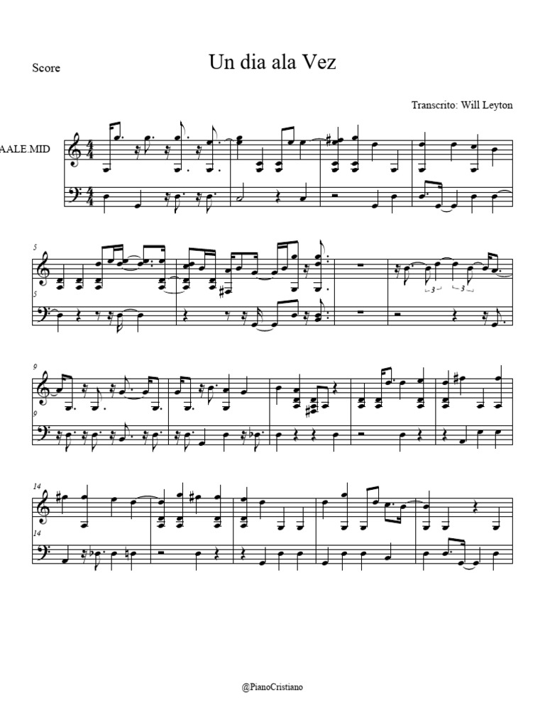 Un Dia Ala Vez-Partitura | PDF