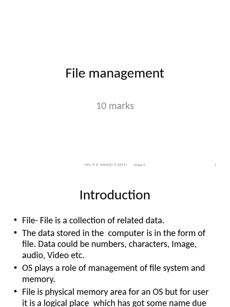 Chapt-6 File Management | PDF | Computer File | Computer Data Storage