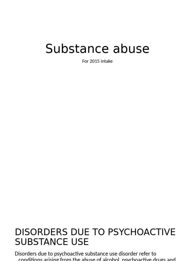 Substance Abuse 1 | PDF | Substance Abuse | Substance Use Disorder