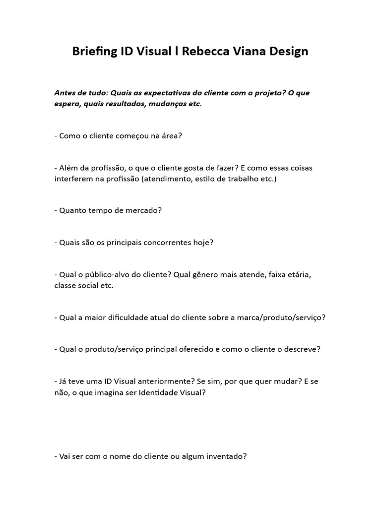 Briefing ID Visual l Rebecca Viana Design | PDF