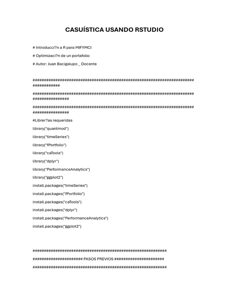 Casuistica Con R - Mercado Desarrollado | PDF