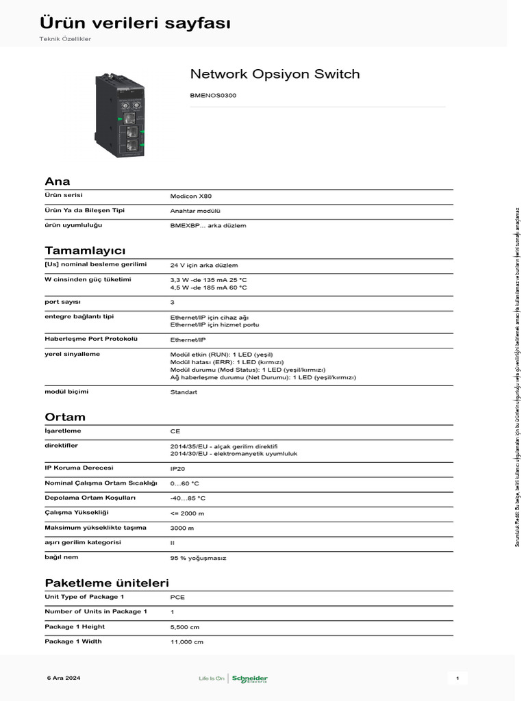 Schneider Electric - Modicon-X80-I-O-Modülleri - BMENOS0300 | PDF