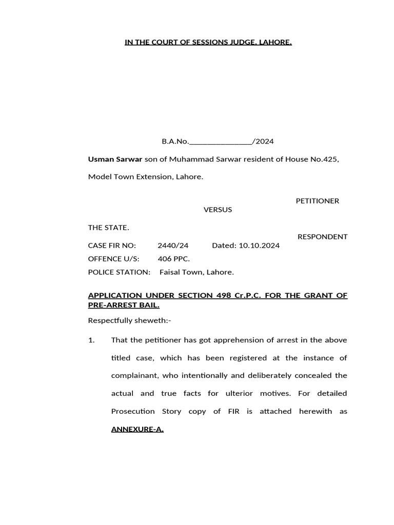 Bail Usman Sundar | PDF | Bail | Affidavit