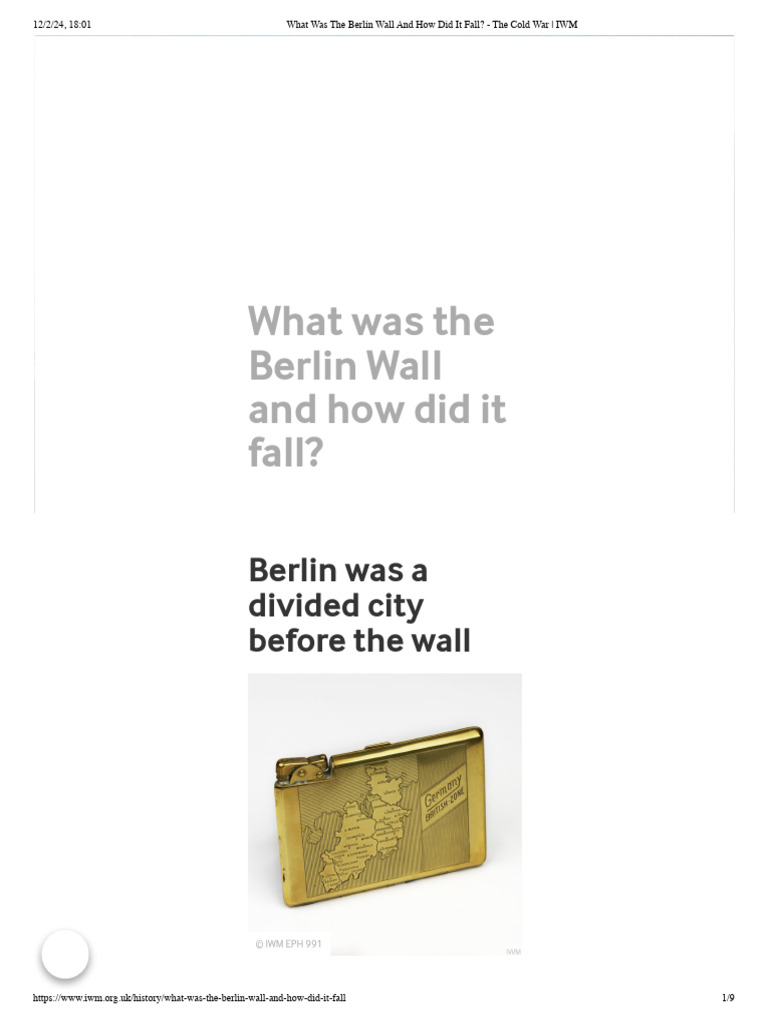 What Was The Berlin Wall and How Did It Fall - The Cold War - IWM | PDF ...