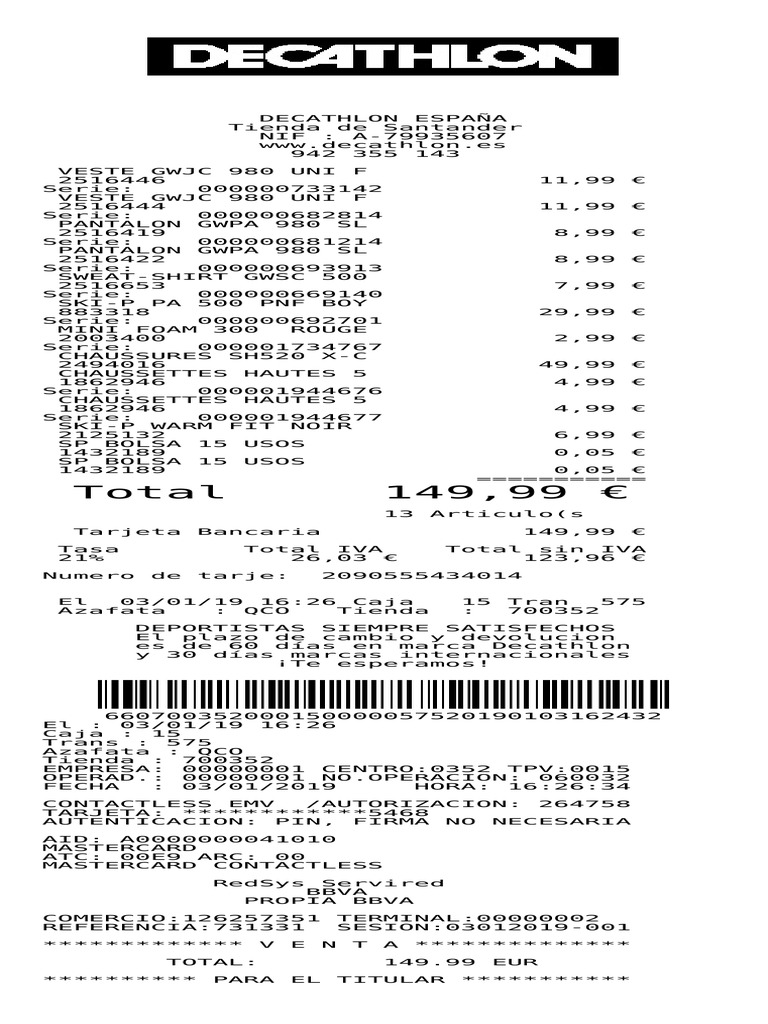 Ticket de Compra | PDF