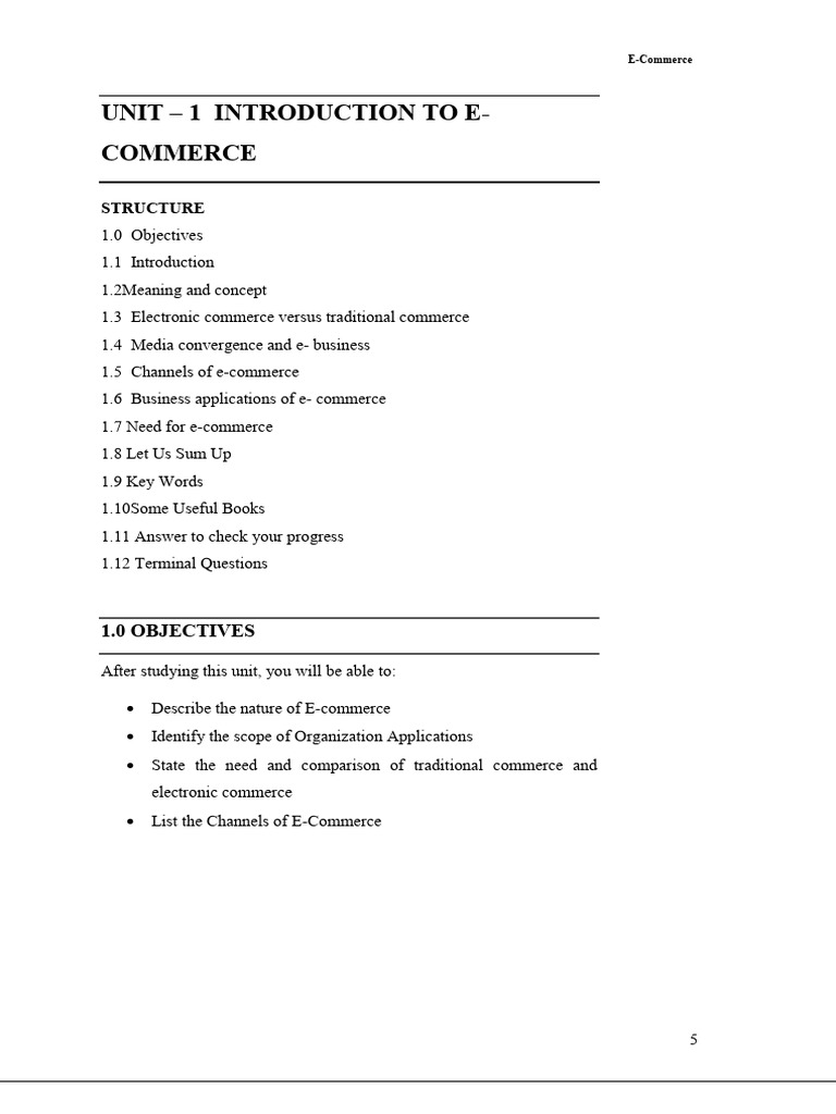 Introduction To E-Commerce | PDF | E Commerce | Technological Convergence