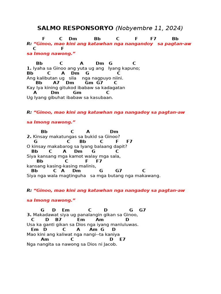 SALMO RESPONSORYO (November 11, 2024) | PDF