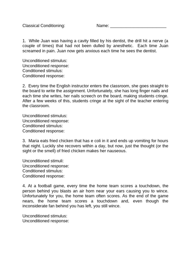 Classical Conditioning Quiz | PDF