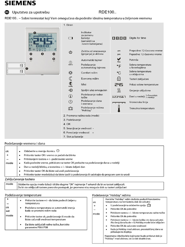Uputstvo RDE-100-1 | PDF