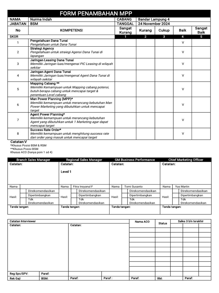 Form Interview | PDF
