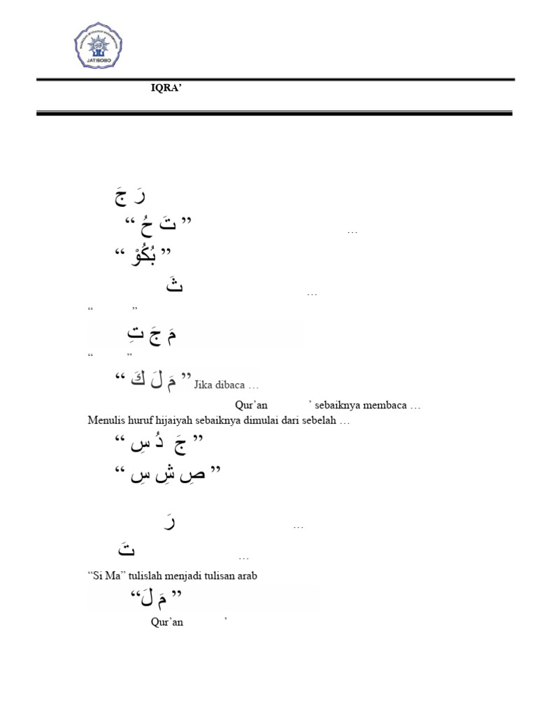 Asesmen Sumatif Akhir Semester Gansal Iqra 1 | PDF