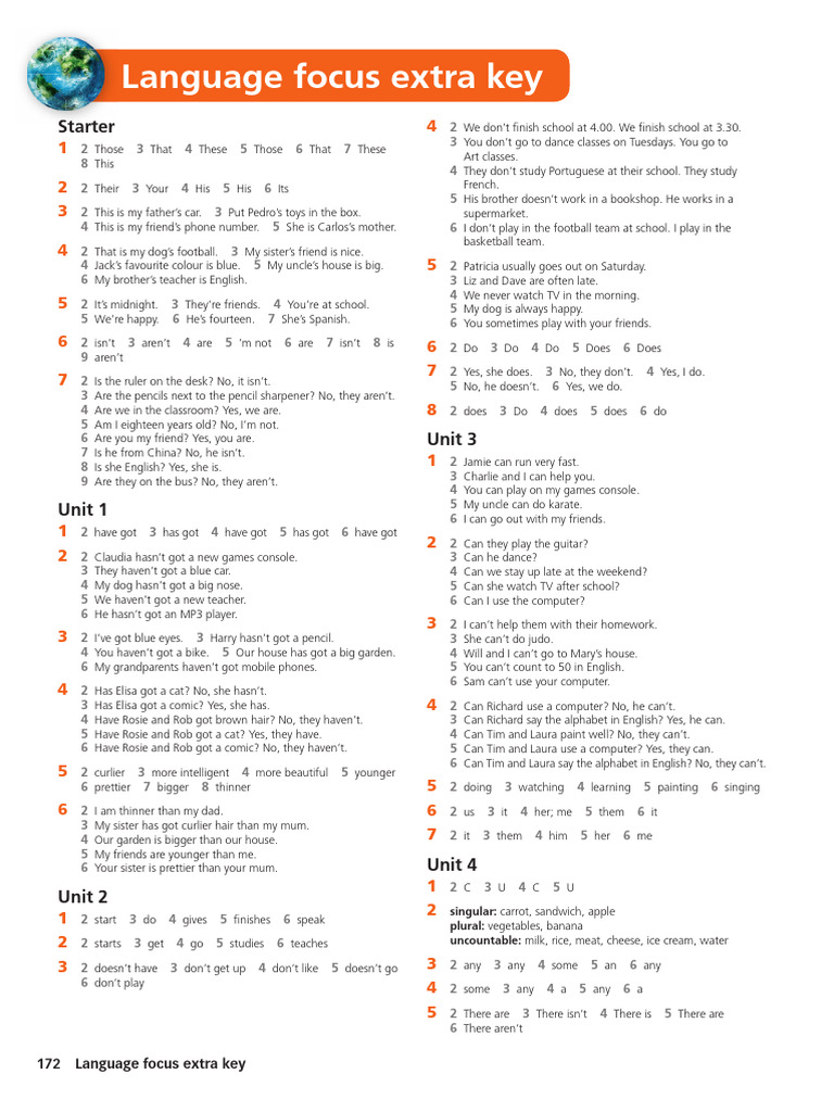 Workbook Language Focus Extra Key | PDF