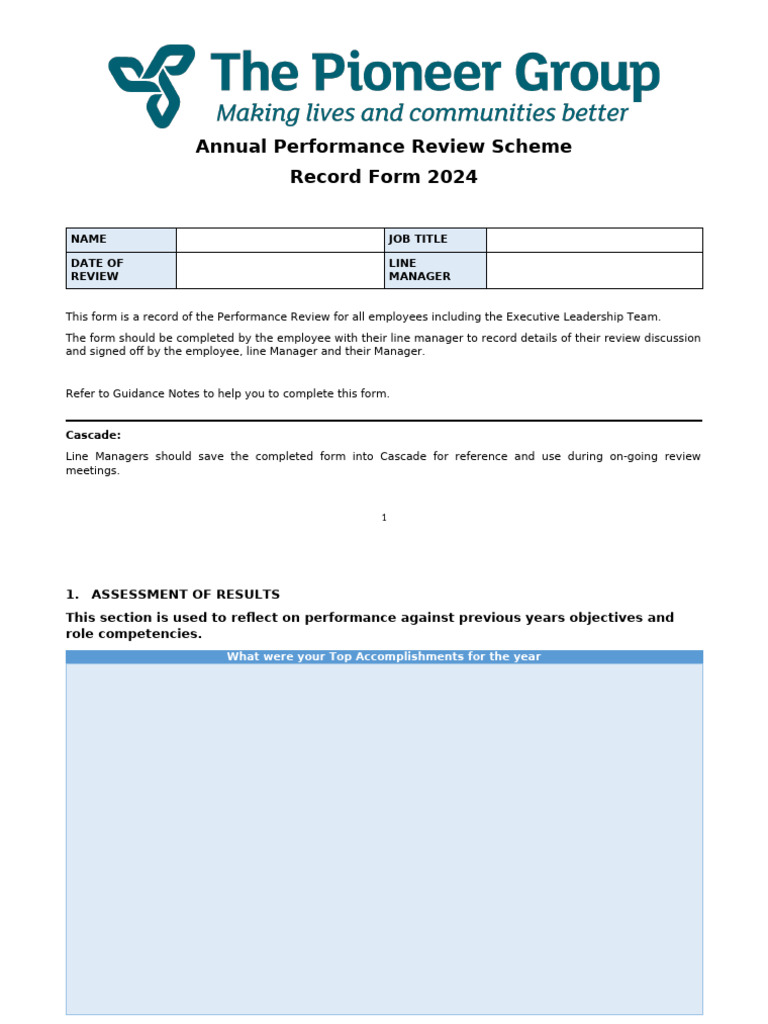 Performance Review Scheme Form 2024 | PDF | Business