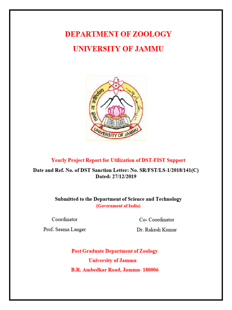 FIST Project Completion Report (DR Rakesh Kumar and Prof Seema Langer ...