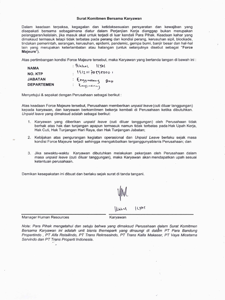 Surat Komitmen | PDF