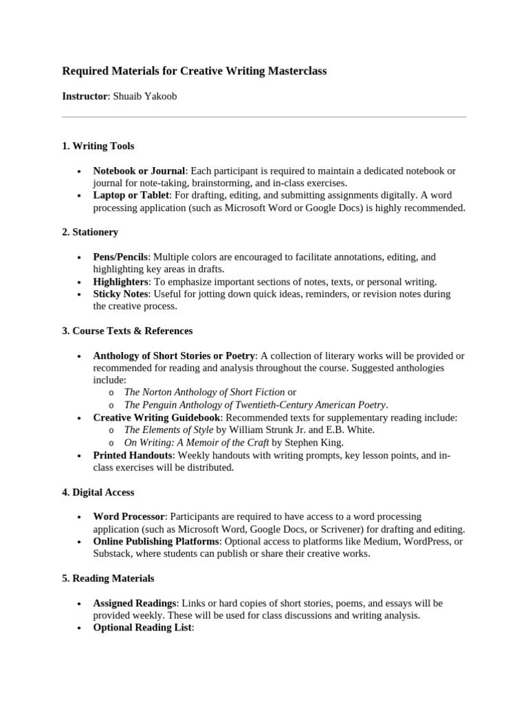 Master Class Tool | PDF | Writing | Editing