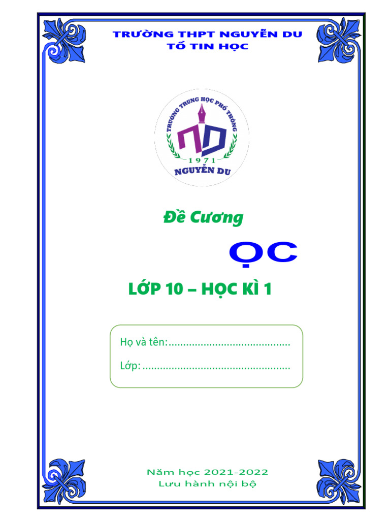 ĐỀ CƯƠNG TIN HỌC 10 HKI | PDF