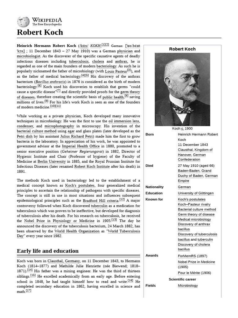 Robert_Koch | PDF | Clinical Medicine | Medicine